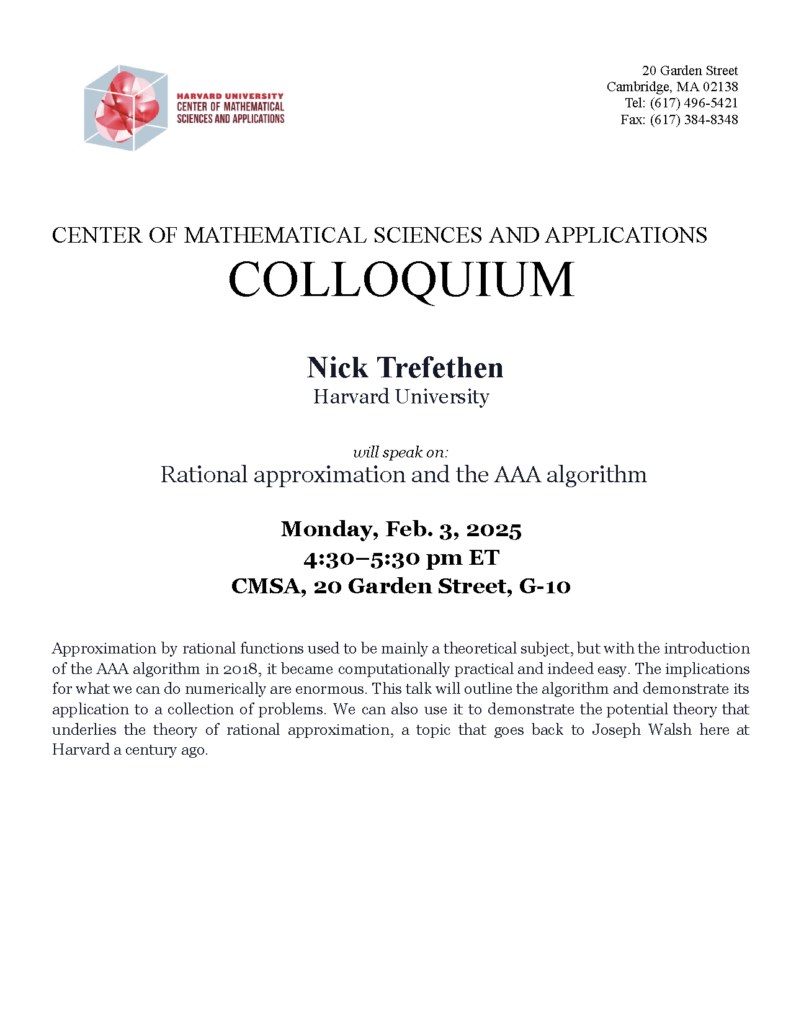 Rational approximation and the AAA algorithm - CMSA
