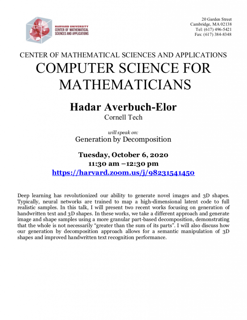 10/6/2020 Computer Science for Mathematicians - CMSA