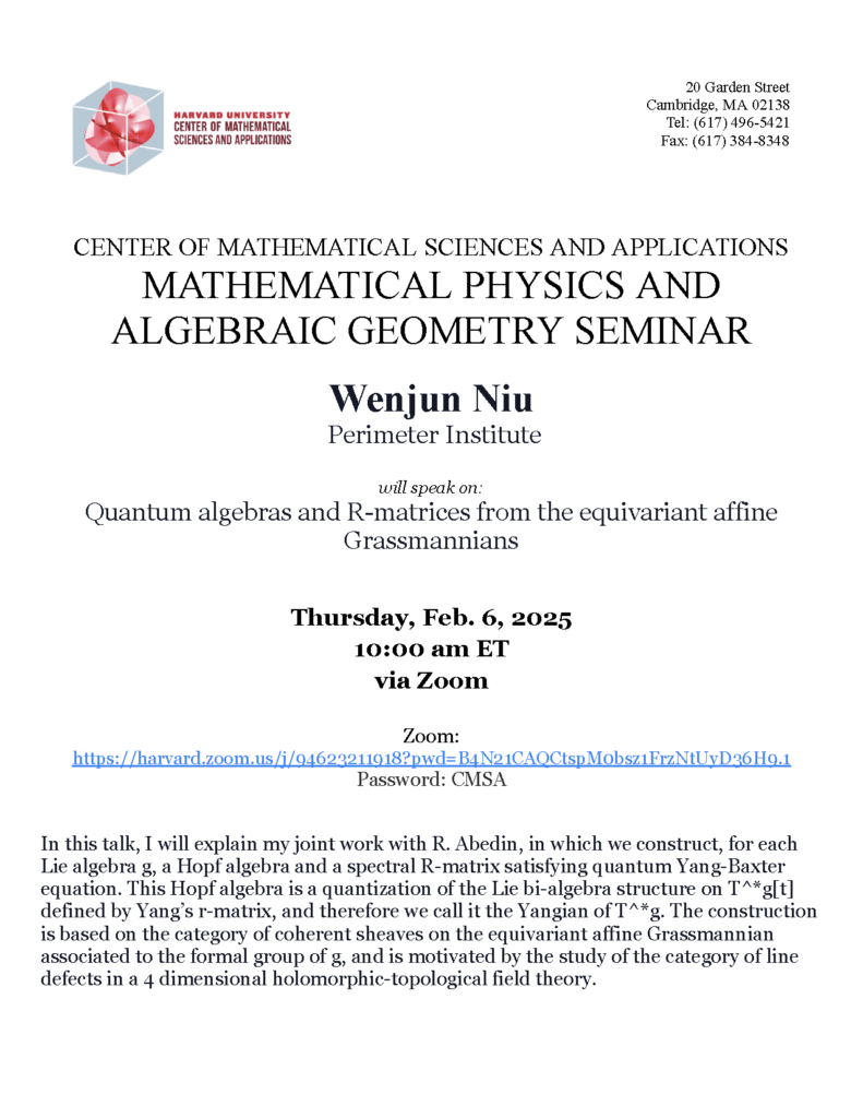 Quantum algebras and R-matrices from the equivariant affine ...