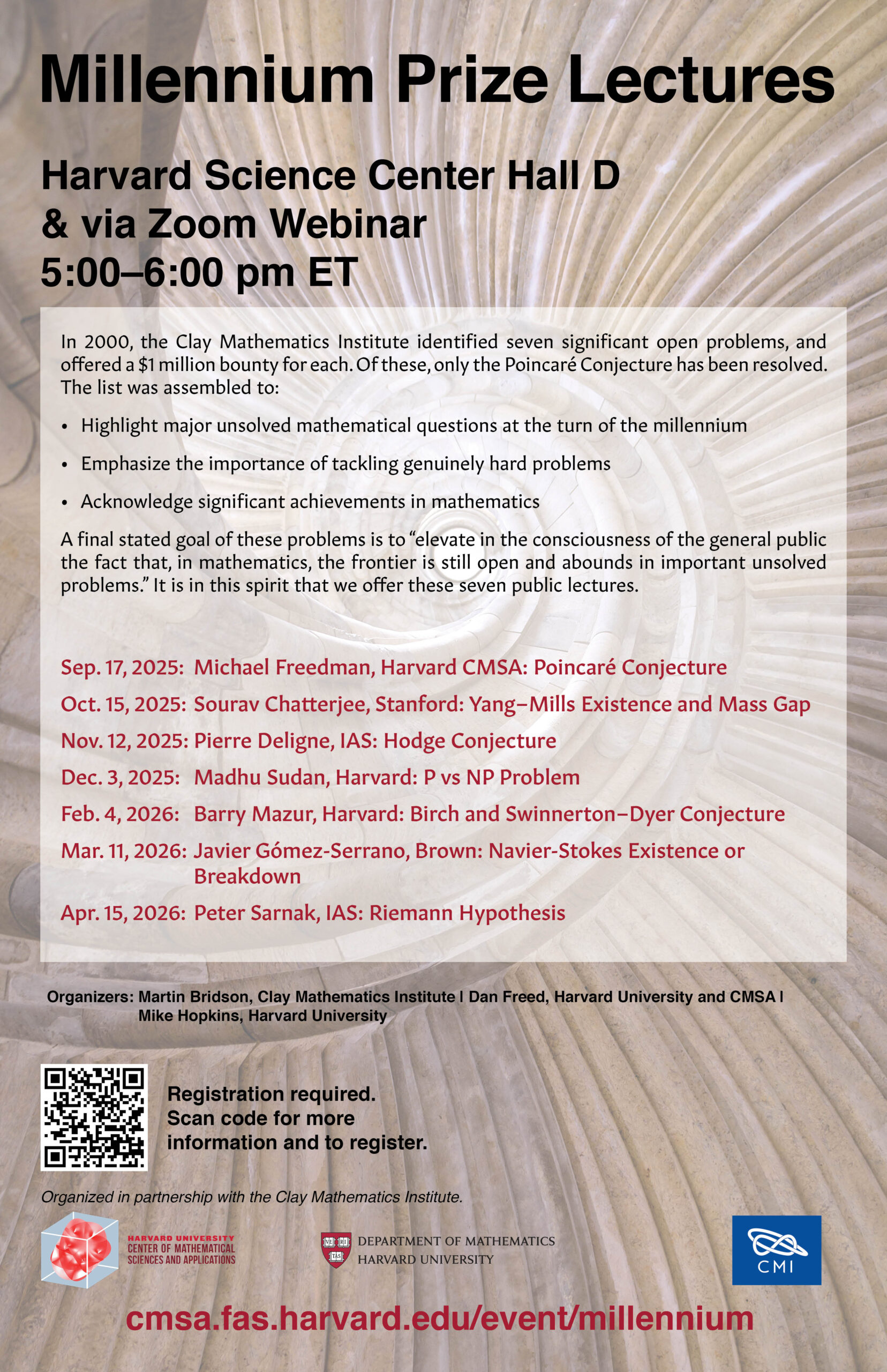 Millennium Prize Problems Lecture Series - CMSA