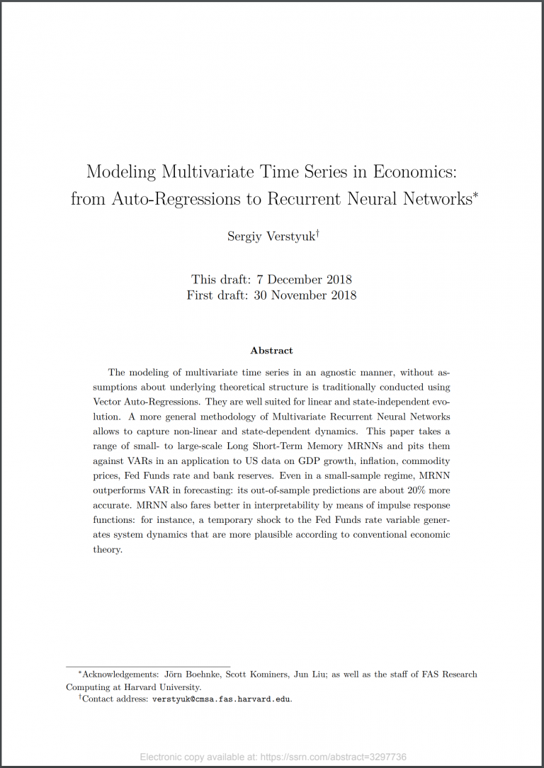 Modeling Multivariate Time Series in Economics: From Auto-Regressions ...