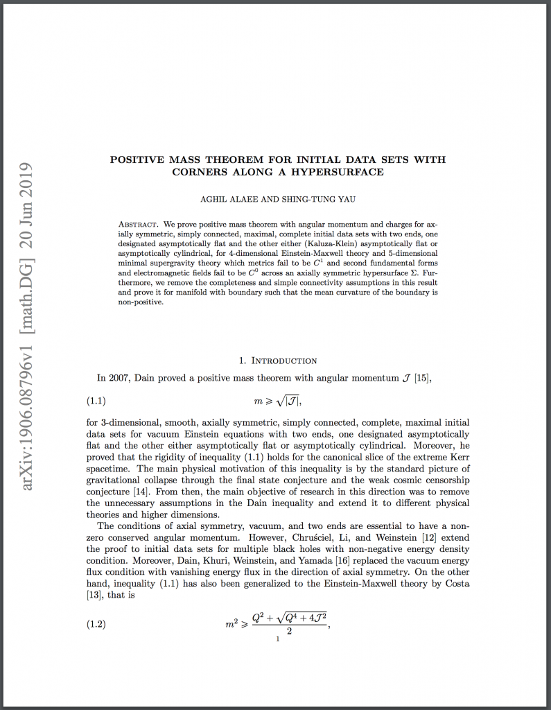 Positive Mass Theorem For Initial Data Sets With Corners Along A Hypersurface Cmsa
