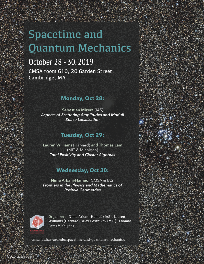 Spacetime and Quantum Mechanics Master Class Workshop - CMSA