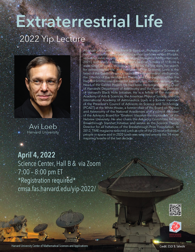 Second Annual Yip Lecture: Extraterrestrial Life - CMSA