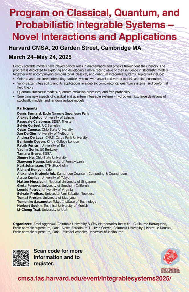 Program on Classical, quantum, and probabilistic integrable systems ...