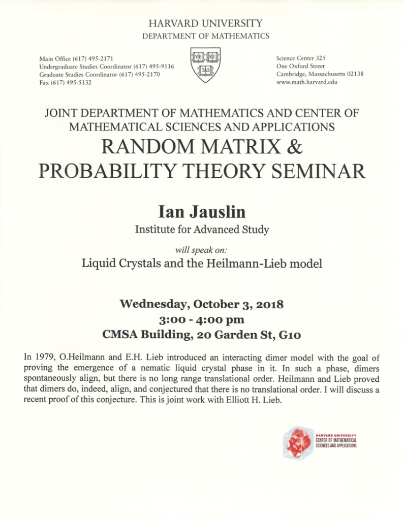 10/03/2018 RMPT Seminar - CMSA